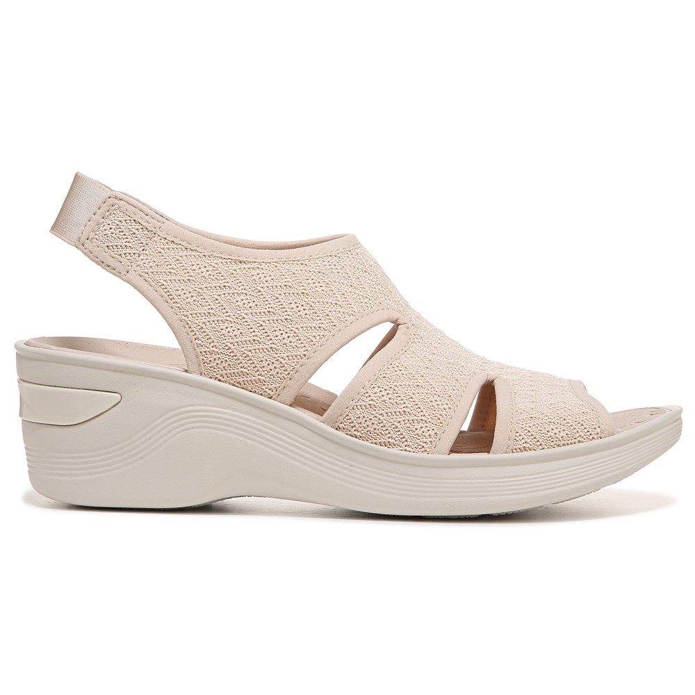 Bzees Daytona Slingback Wedge Sandal - Sand Brown Knit [heFyBHa6] - $57 ...